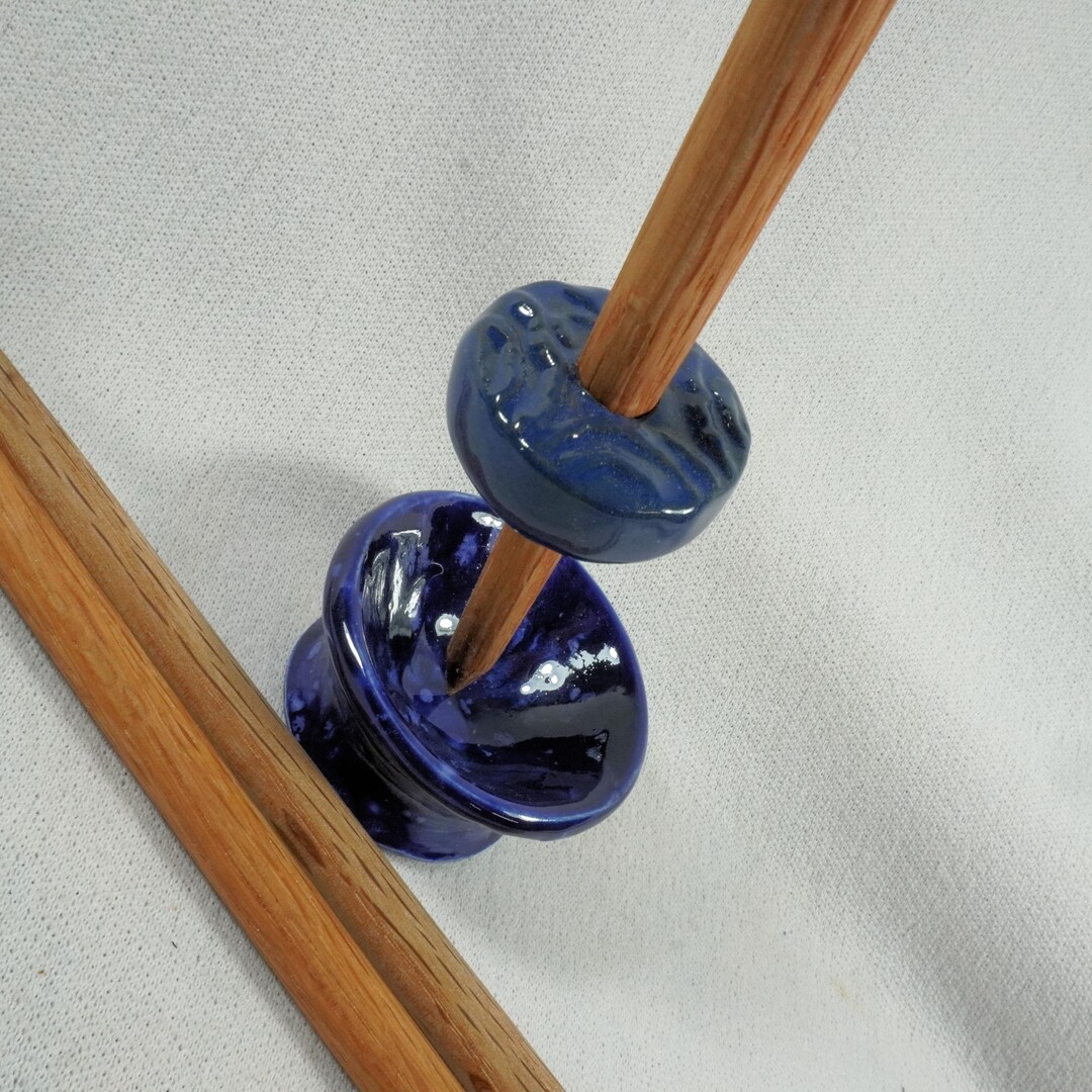 Neolithic Form Spindle Set With a Stoneware Whorl & Three Hardwood ...