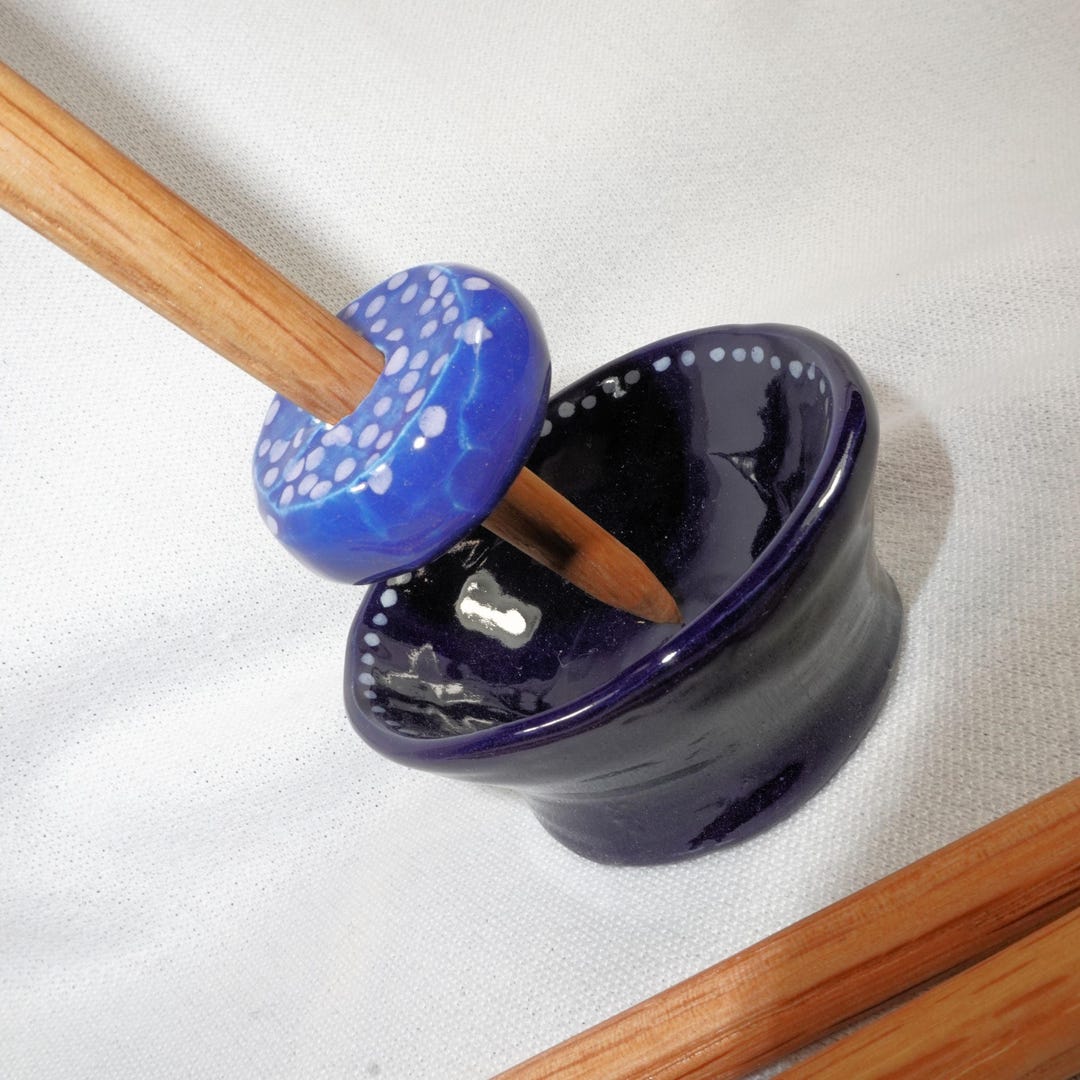 Neolithic Form Spindle Set With a Stoneware Whorl & Three Hardwood ...