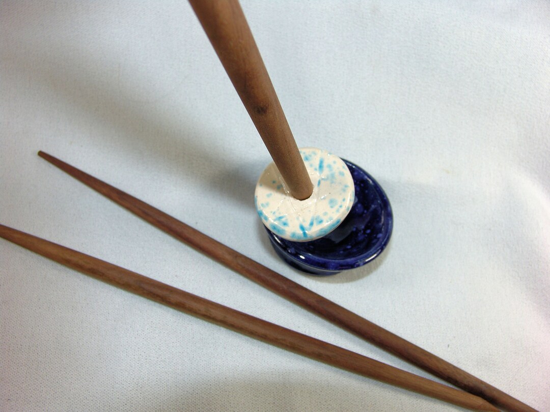 Neolithic Form Spindle Set With a Stoneware Whorl & Three Hardwood ...