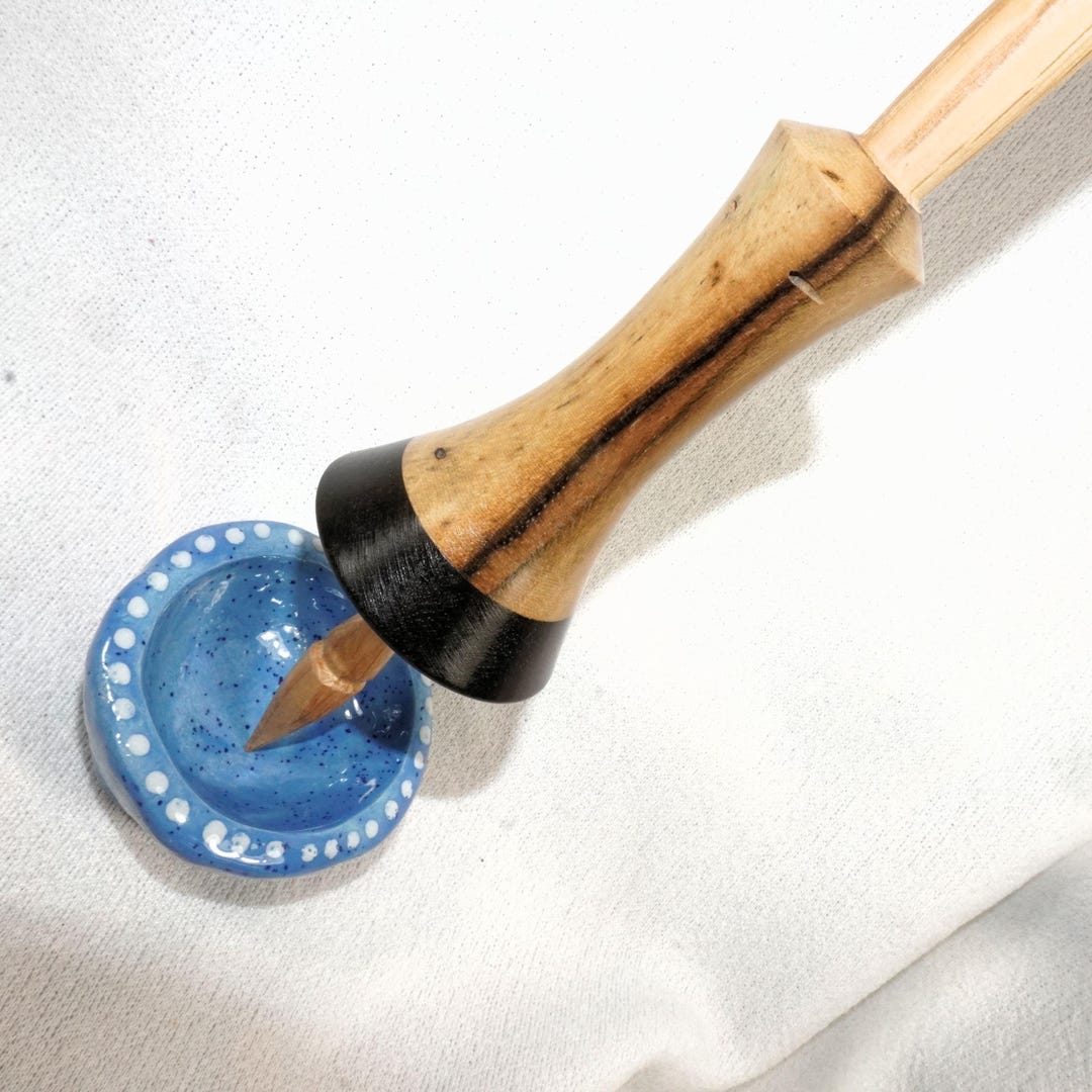 Tibetan Support Spindle With an Oaken Shaft and Ebony & Spalted Worm ...