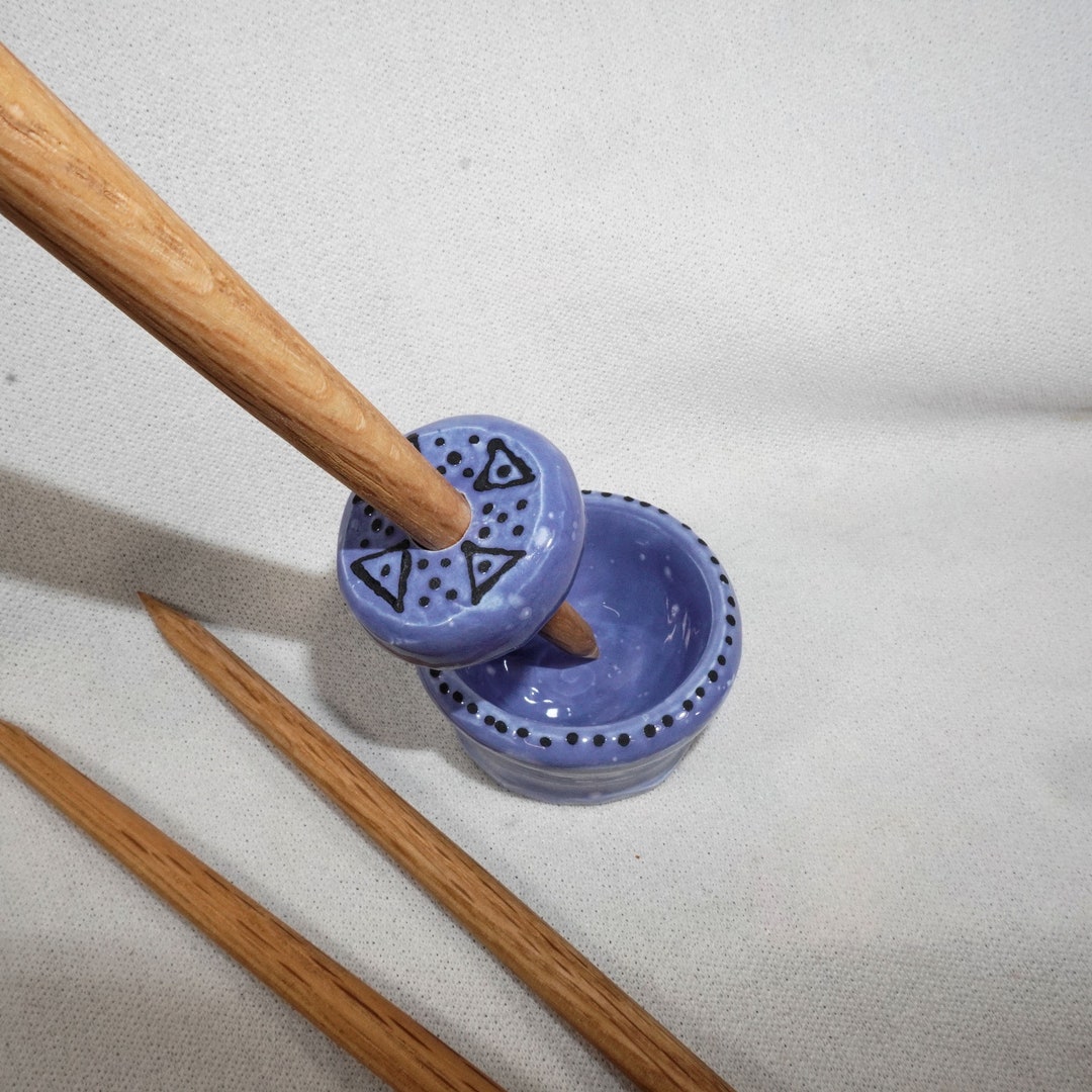 Neolithic Form Spindle Set With a Stoneware Whorl & Three Hardwood ...