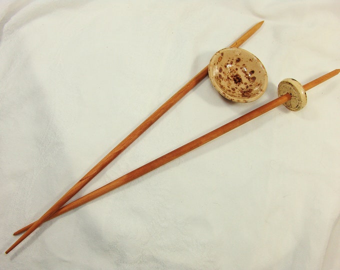 Oseberg Spindle Form Set With a Stoneware Whorl & Two Wild Black Cherry ...