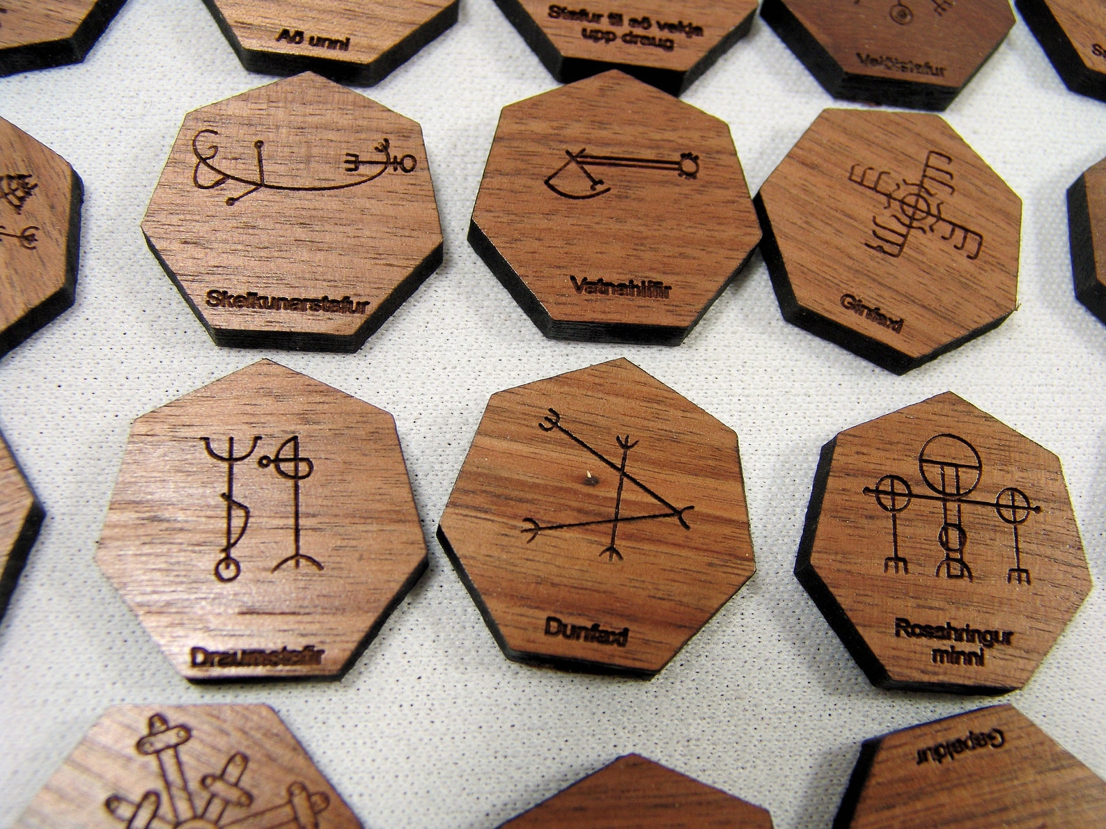 Icelandic Stave Set With the Stave Names in Birch: Icelandic - Etsy