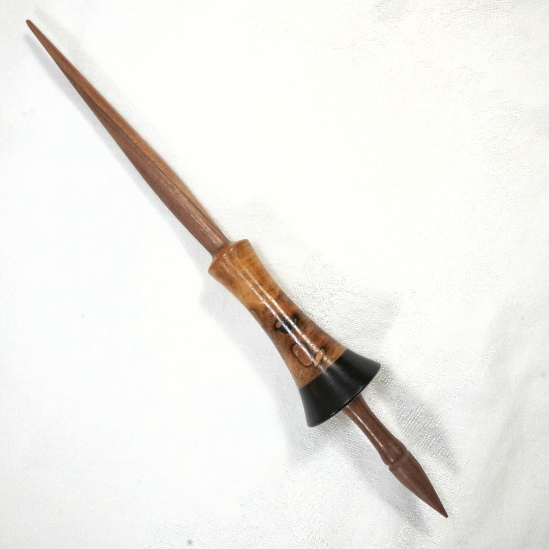 Tibetan Support Spindle With a Black Walnut Shaft and Spalted Worm ...