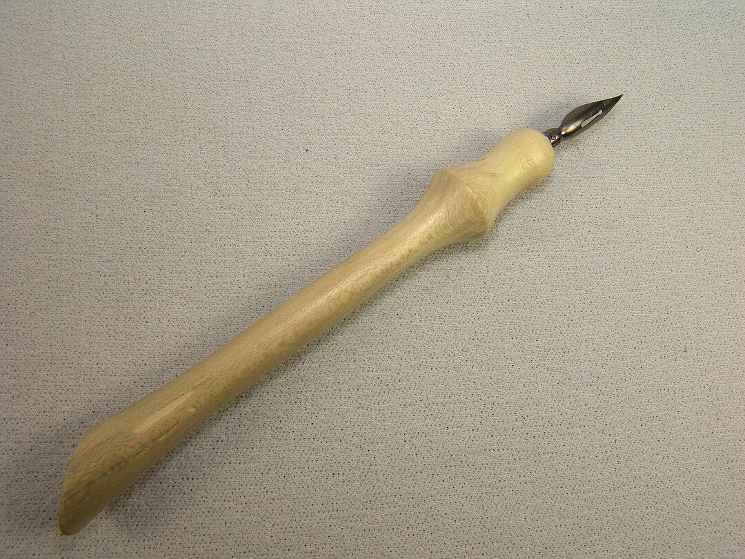 Calligraphy Pen 8 Inches Long...in Spalted Foster Holly... the ...