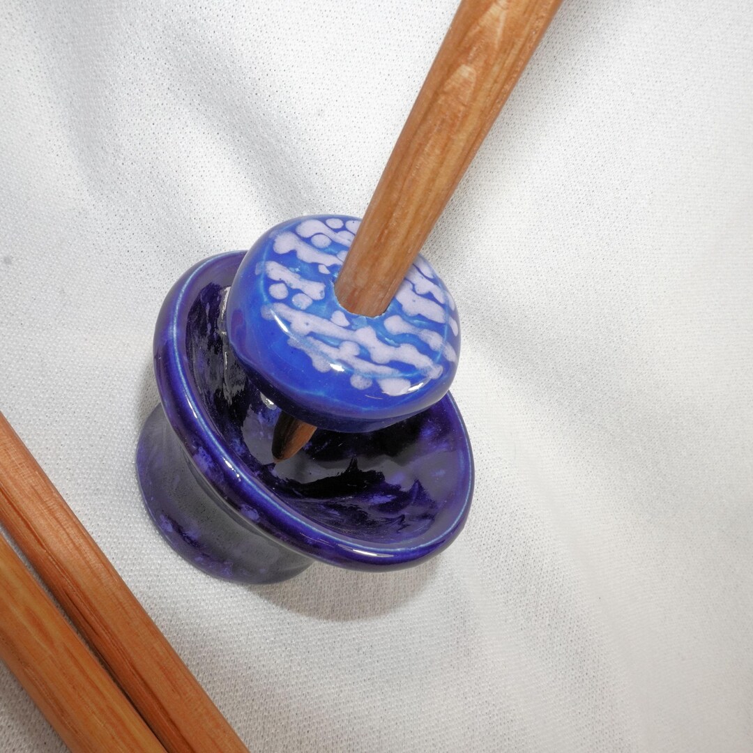 Neolithic Form Spindle Set With a Stoneware Whorl & Three Hardwood ...