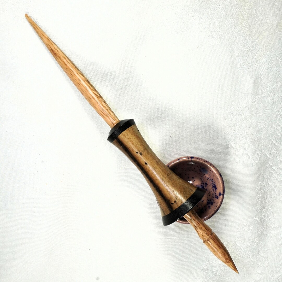 Tibetan Support Spindle With an Oaken Shaft and Spalted Worm Bitten ...