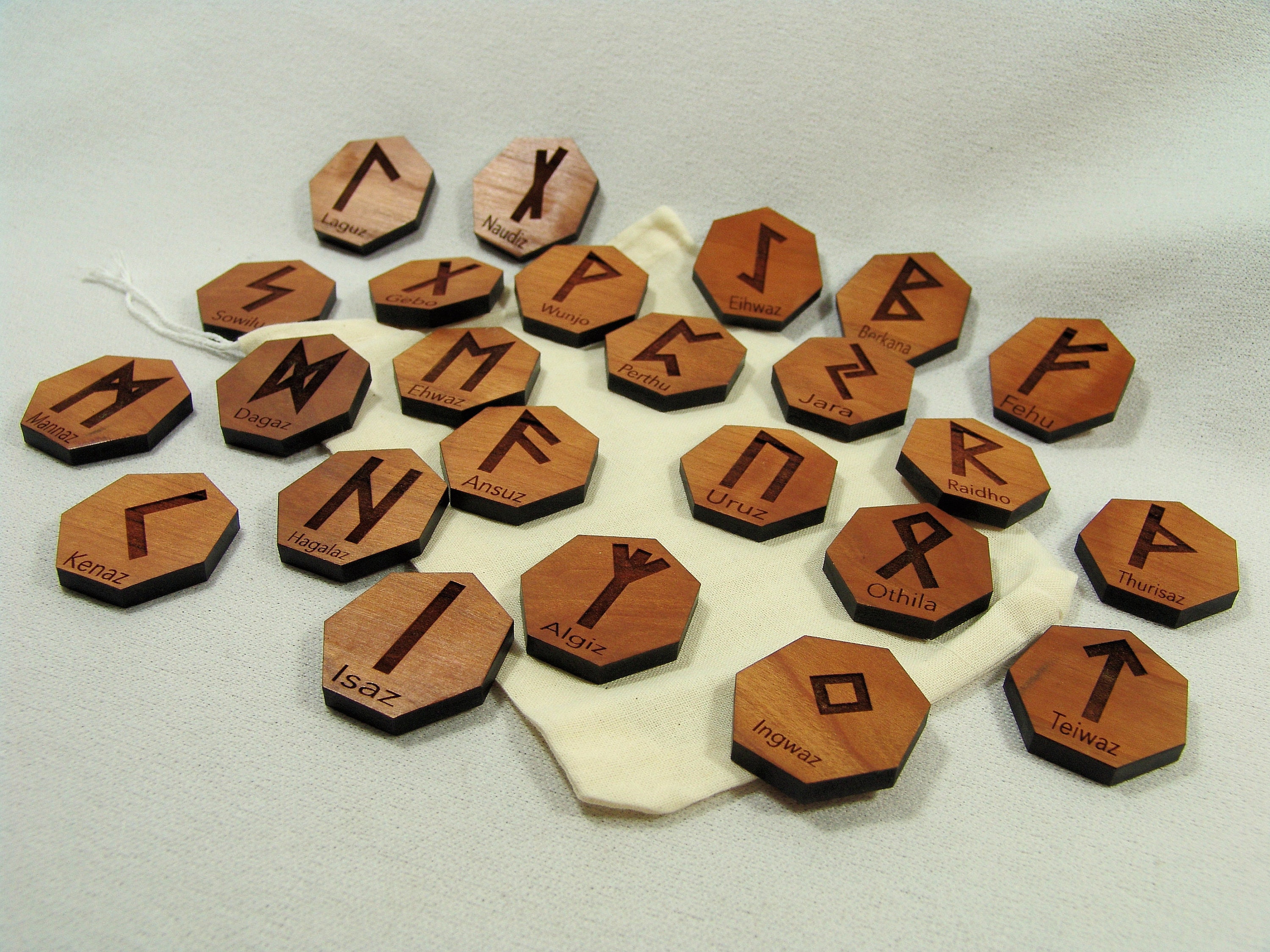 Elder Futhark Rune Set With the Rune Names in Wild Black Cherry - Etsy