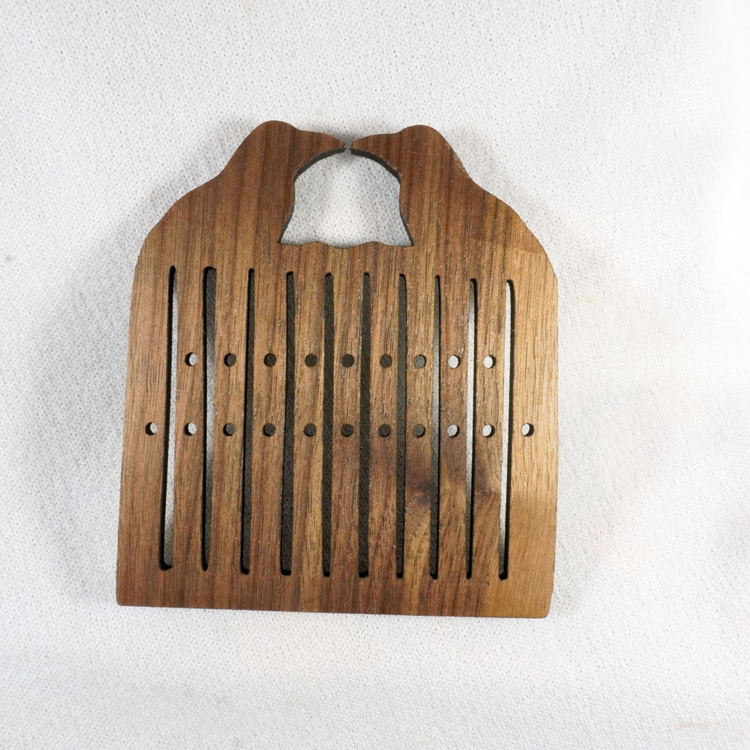 Two Ravens Scandinavian Double Hole Band or Tape Weaving Heddle, Back ...
