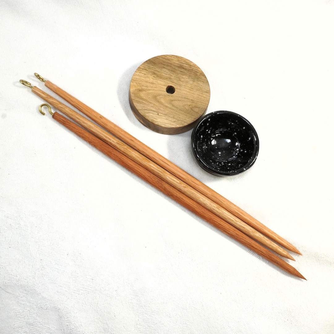 The 'european Apprentice Spindle Set' With a Persimmon Whorl & Three ...
