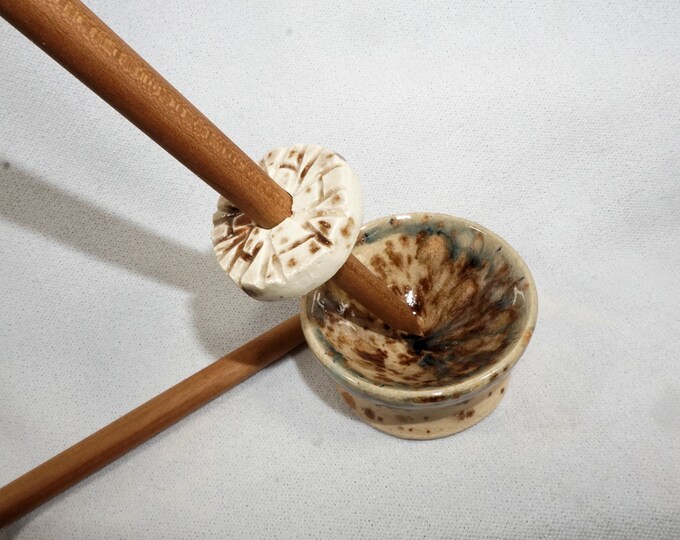 Neolithic Form Spindle Set With a Stoneware Whorl & Three Spindle ...