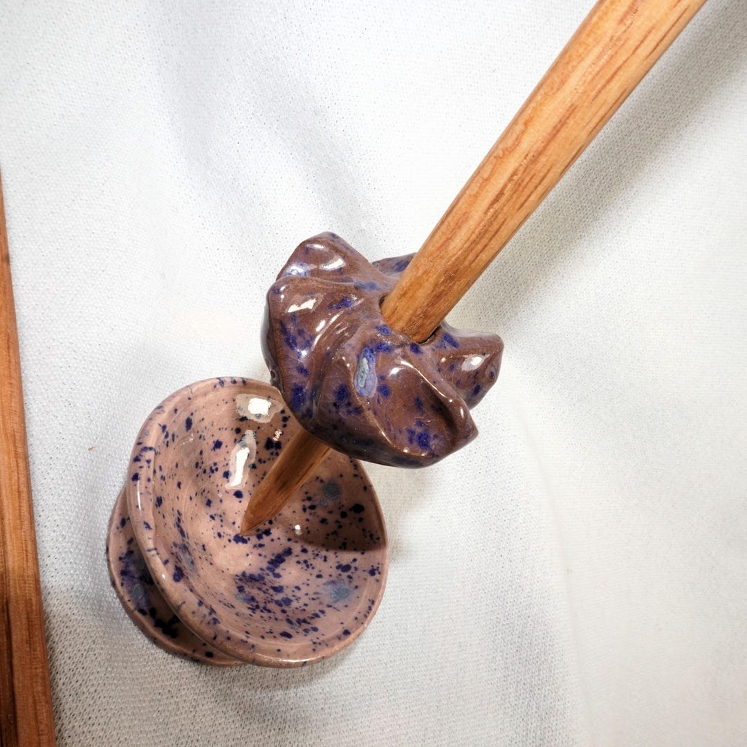 Chalcolithic Form Spindle Set With a Stoneware Whorl & Three Hardwood ...