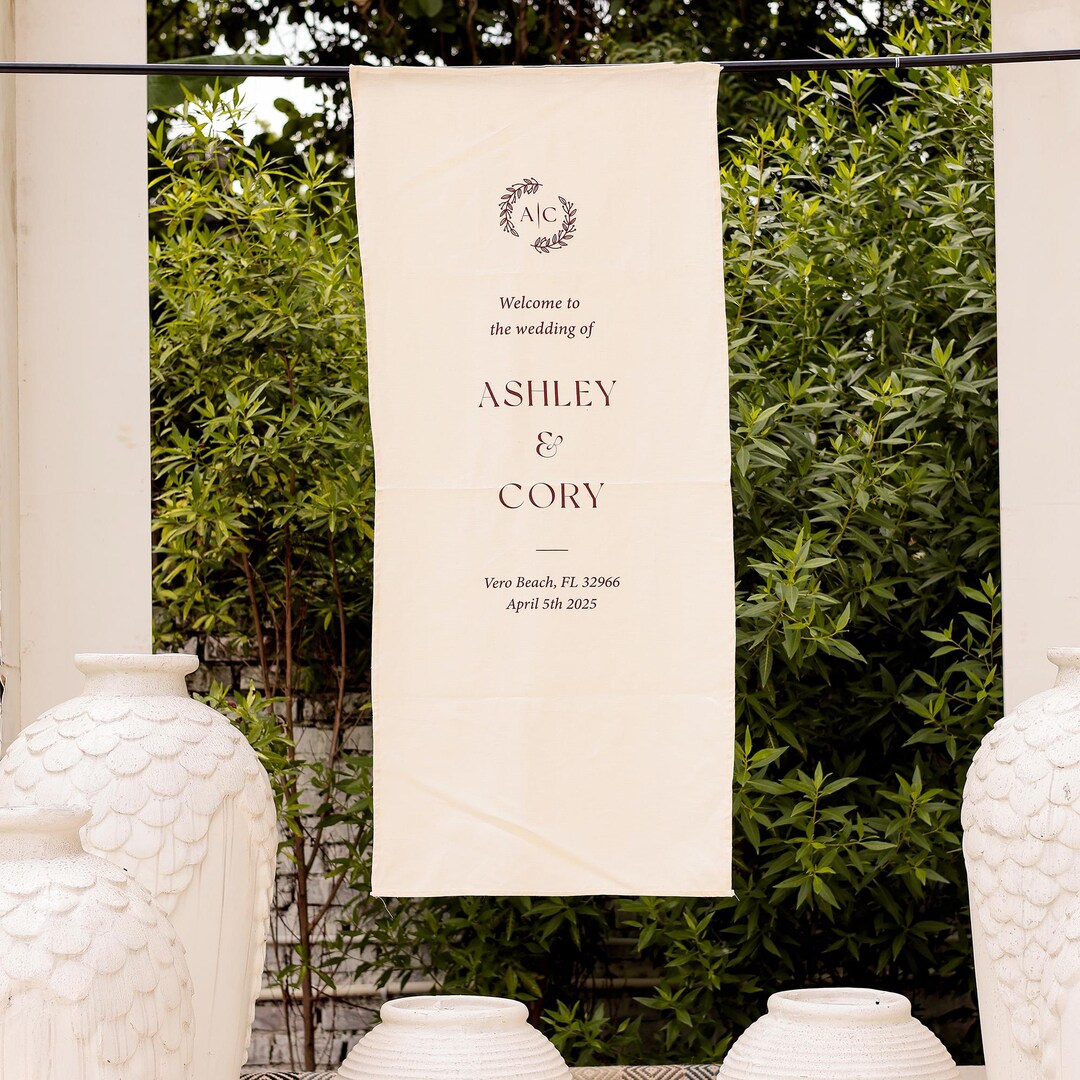 Custom Linen Wedding Sign, Fabric Wedding Sign, Custom Welcome Sign ...