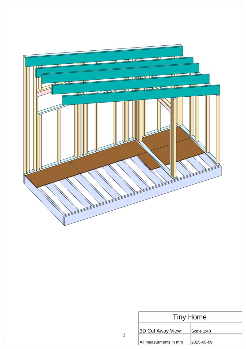Tiny Home Framing Plans: Complete Timber Layout & Cut List (digital PDF ...