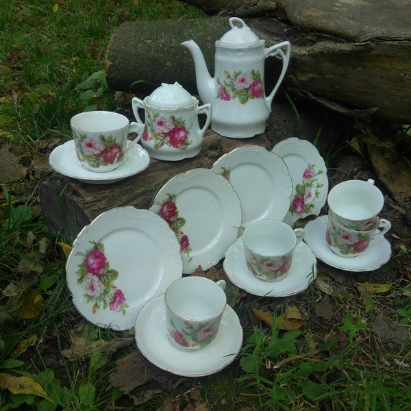 Pink Rose Tea Set - Etsy