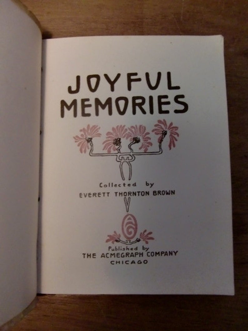 Joyful Memories Poems Collected by Everett Thornton Brown - Etsy
