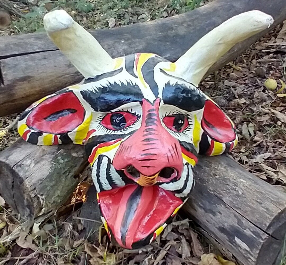 Vintage Diablo Demon Wall Art//folk Art//horned Creature//paper Mache ...