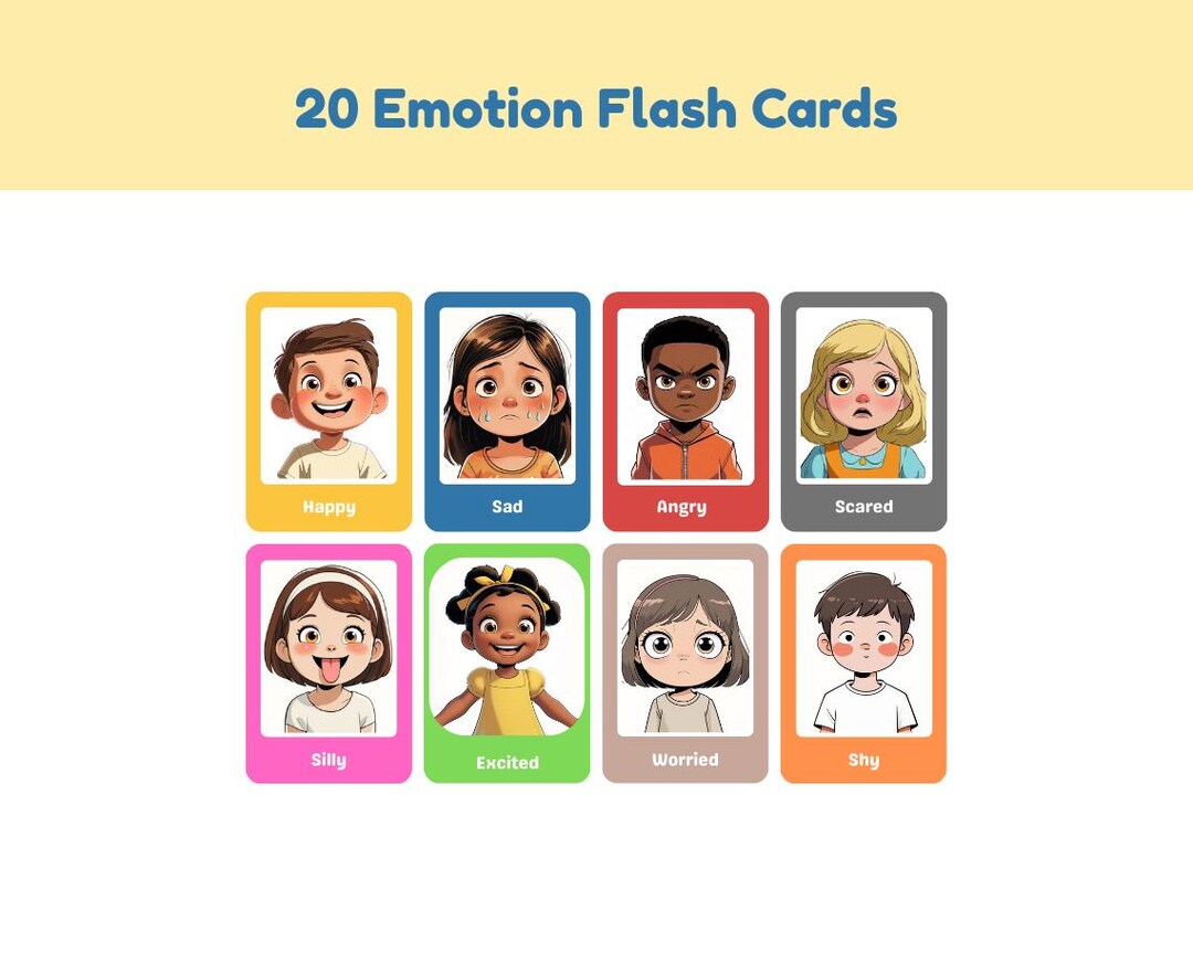 20 Digital Flashcards for Toddlers – Learn Emotions & Words ...