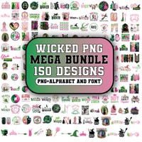 Wicked Witch Alphabet PNG Clipart: Pink & Green Movie Letters (digital ...