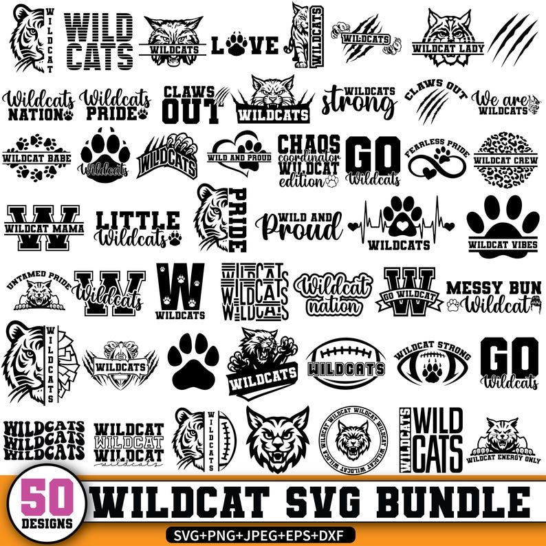 Wildcat Svg,wildcats Baseball,wildcats Football,wildcat Mascot Svg ...