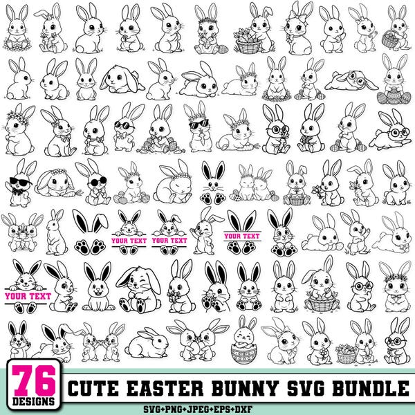 Easter Bunny Card - Etsy UK