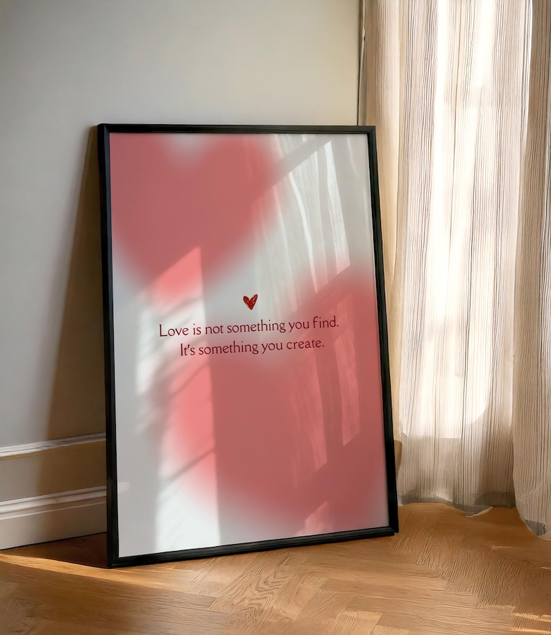 Heart Love Quote Wall Art Print, Romantic Wall Decor for Couples Gift ...