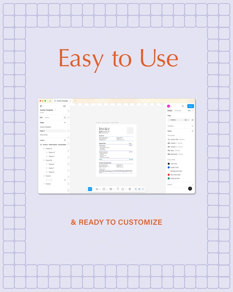 Figma Invoice Template – Customizable Business Invoice for Freelancers ...