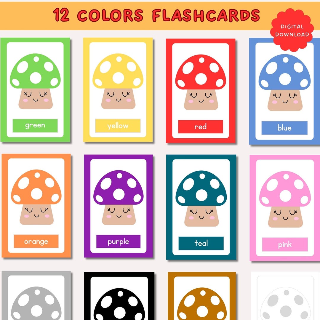 Colors Flashcards Printable: Preschool Learning Cards (digital Download ...