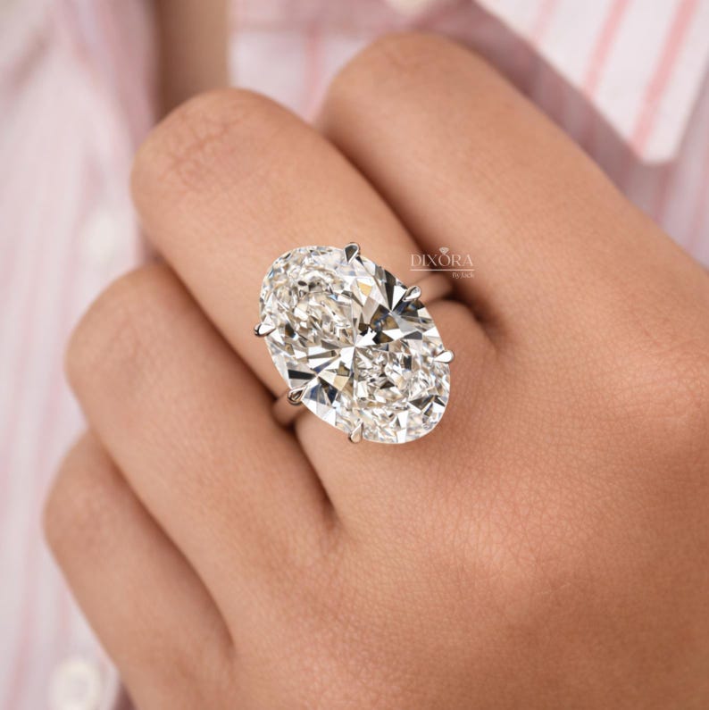 10 Carat Oval Engagement Ring, IGI Certified Lab Grown Diamond Ring ...