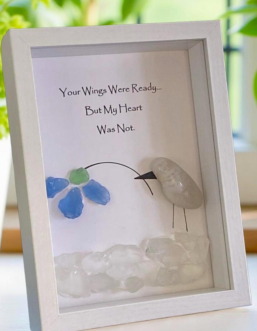 Pebble Art Memorial Shadow Box: Grief Gift, Handmade Keepsake - Etsy