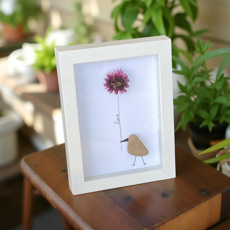 Pebble Bird Art Love - Etsy