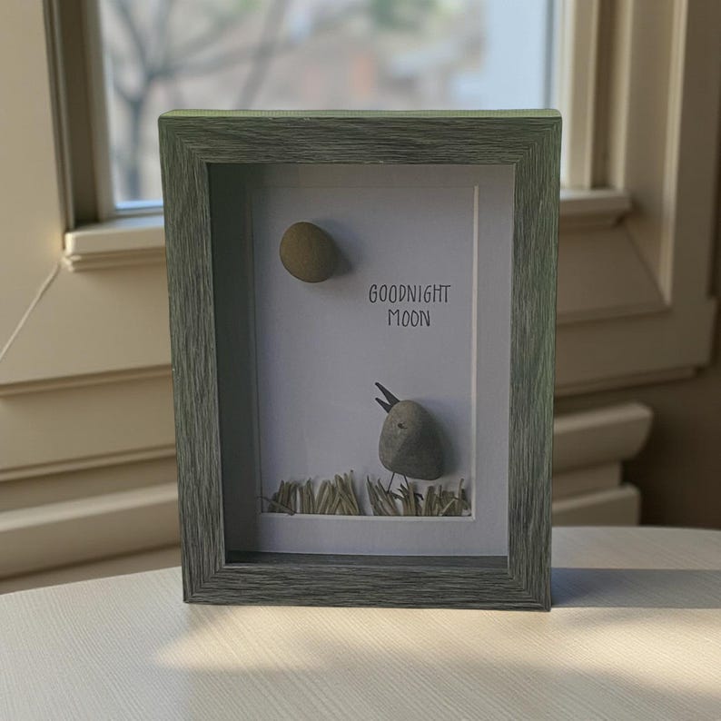 Pebble Goodnight Moon Shadow Box Art: Wren Nursery Decor - Etsy