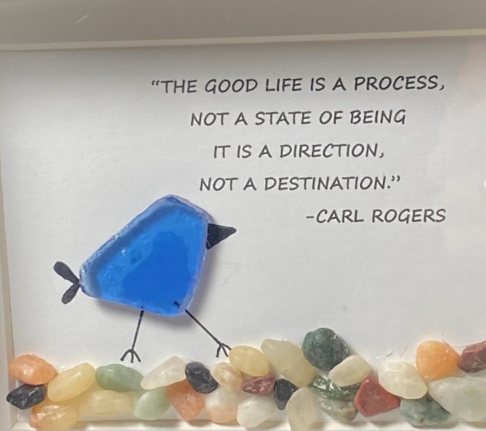 Sea Glass Wren Art: Carl Rogers Quote, Pebble Shadow Box - Etsy