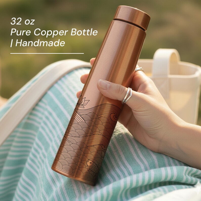 Copper Water Bottle: Ayurvedic Wellness | Handcrafted Copper Flask ...
