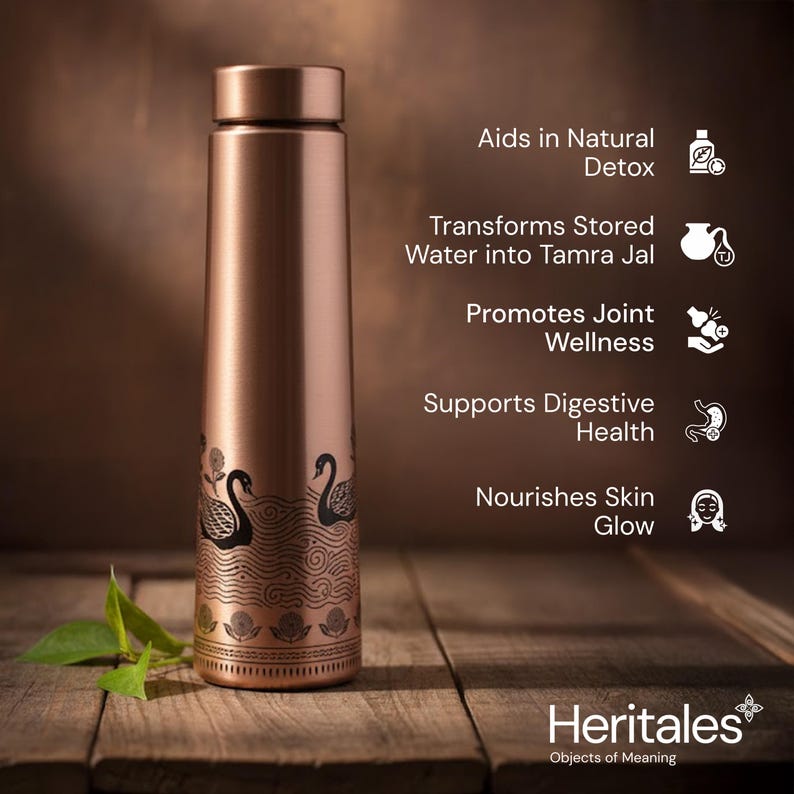Handmade Indian Copper Water Bottle | Ayurvedic Wellness | Modern ...