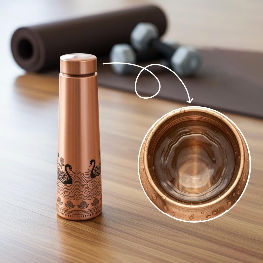 Handmade Indian Copper Water Bottle | Ayurvedic Wellness | Modern ...