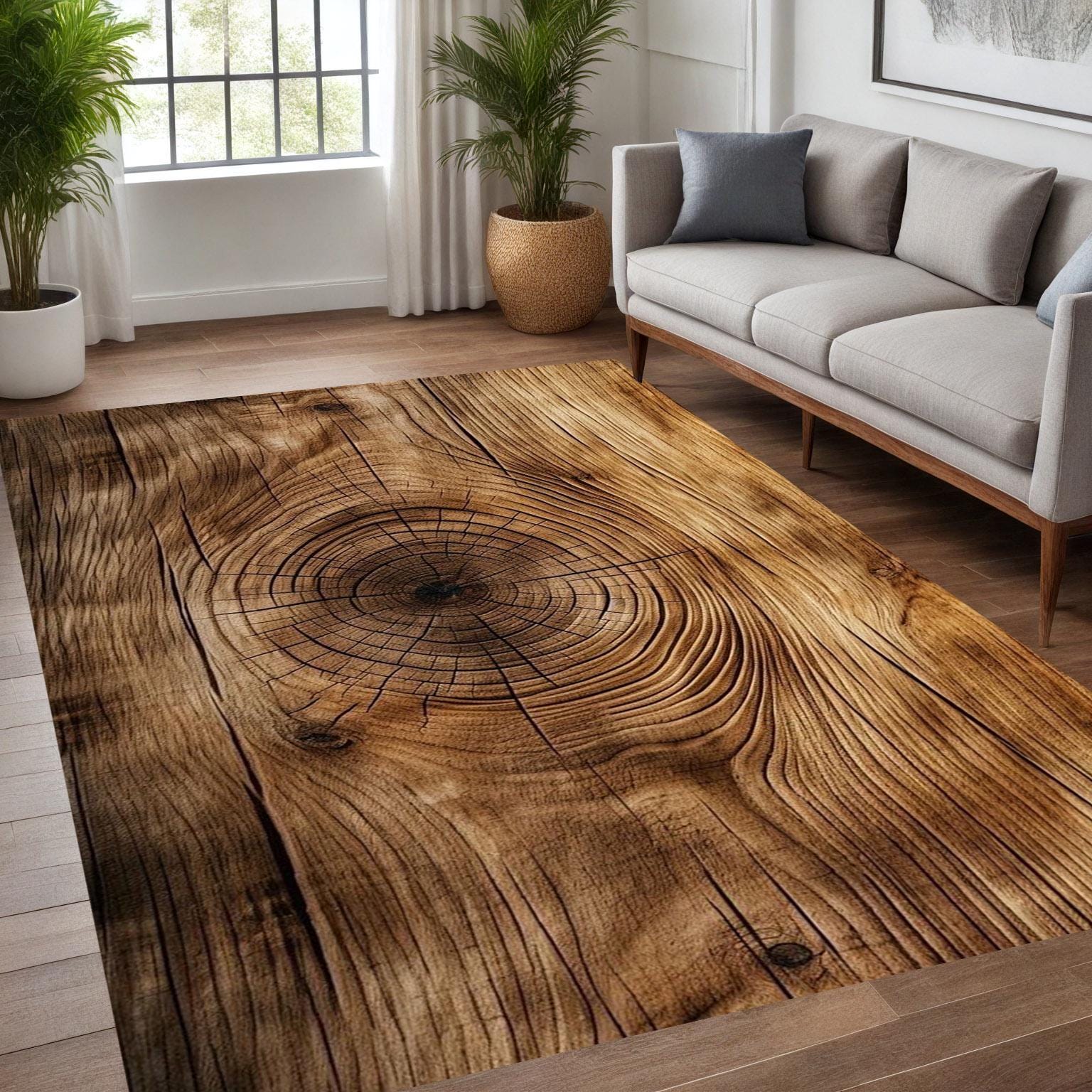 Rustic Wood Grain Rug: Natural Oak Timber Pattern - Etsy