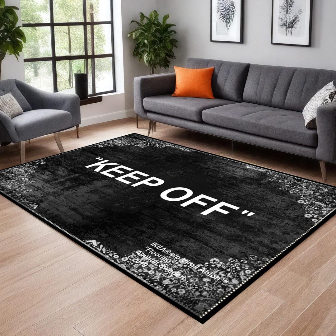 Keep off Typography Rug: Modern Statement Area Carpet - Etsy