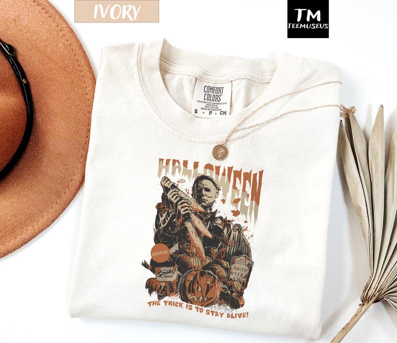 Comfort Colors Horror Graphic Tee, Vintage Slasher Style Shirt, Casual ...