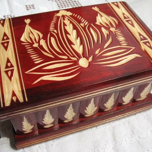 Handmade Wooden Puzzle Jewelry Box From Transylvania red - Etsy