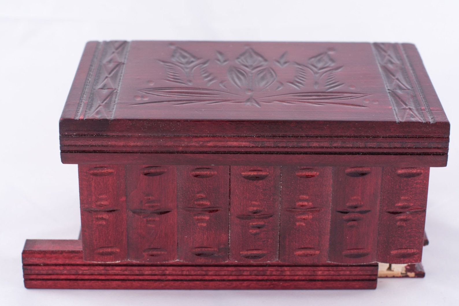 Cherry Red Wooden Large Puzzle Jewelry Box W/ Hidden - Etsy