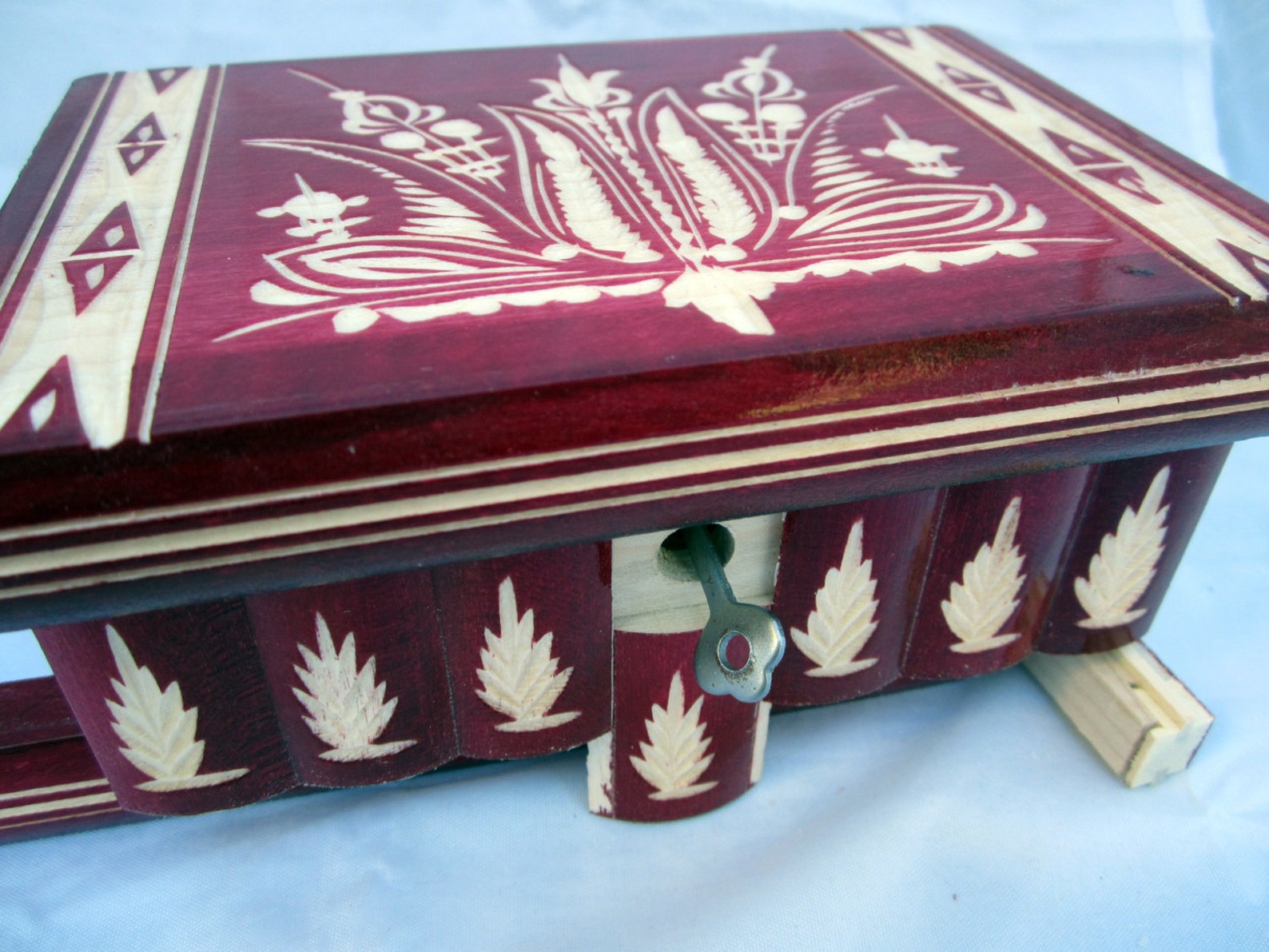 Handmade Wooden Puzzle Box Secret Compartment Lock and Key - Etsy