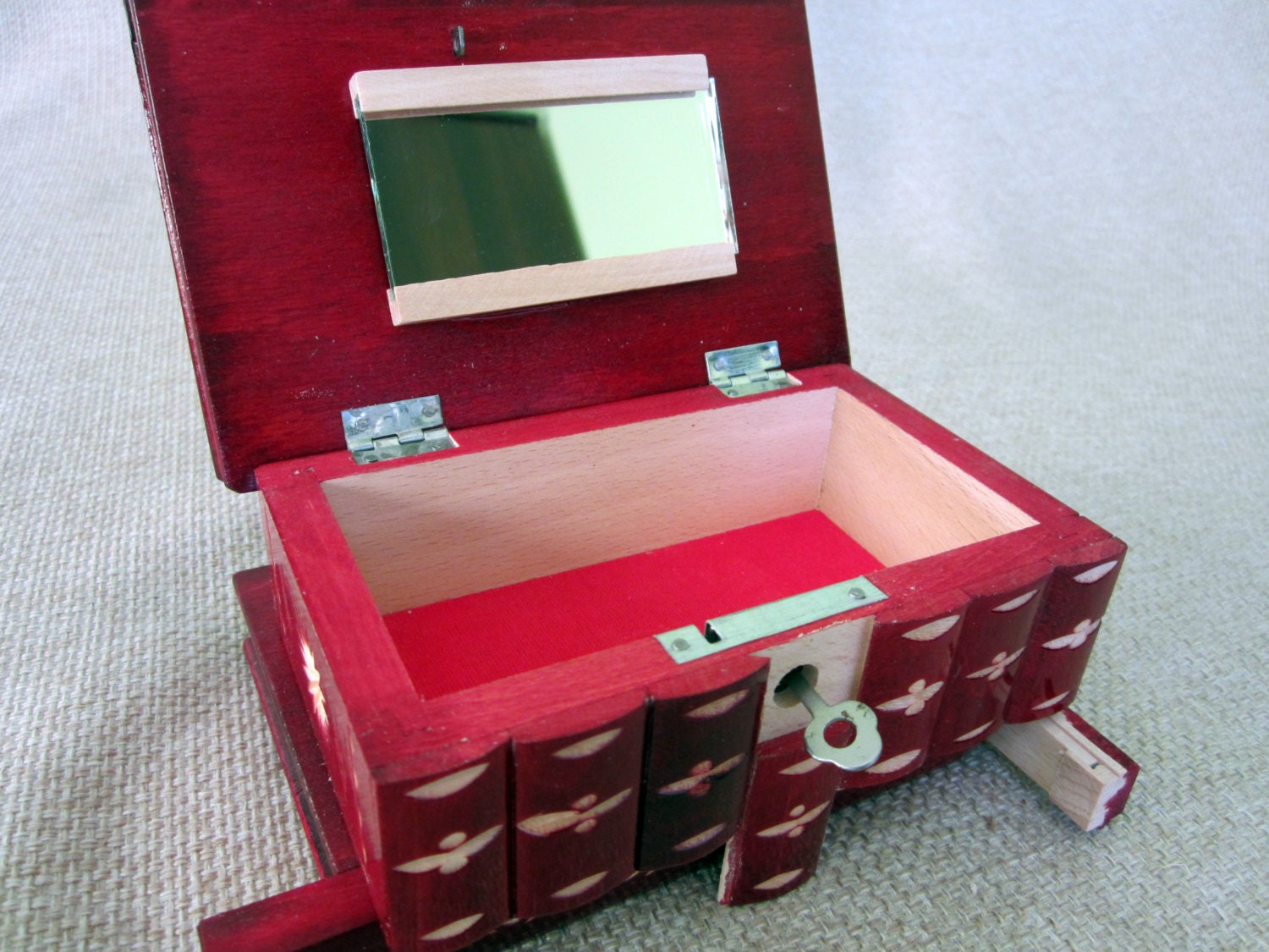 Red Secret Chamber Secret Lock Box Wood Brain Teaser Puzzle - Etsy