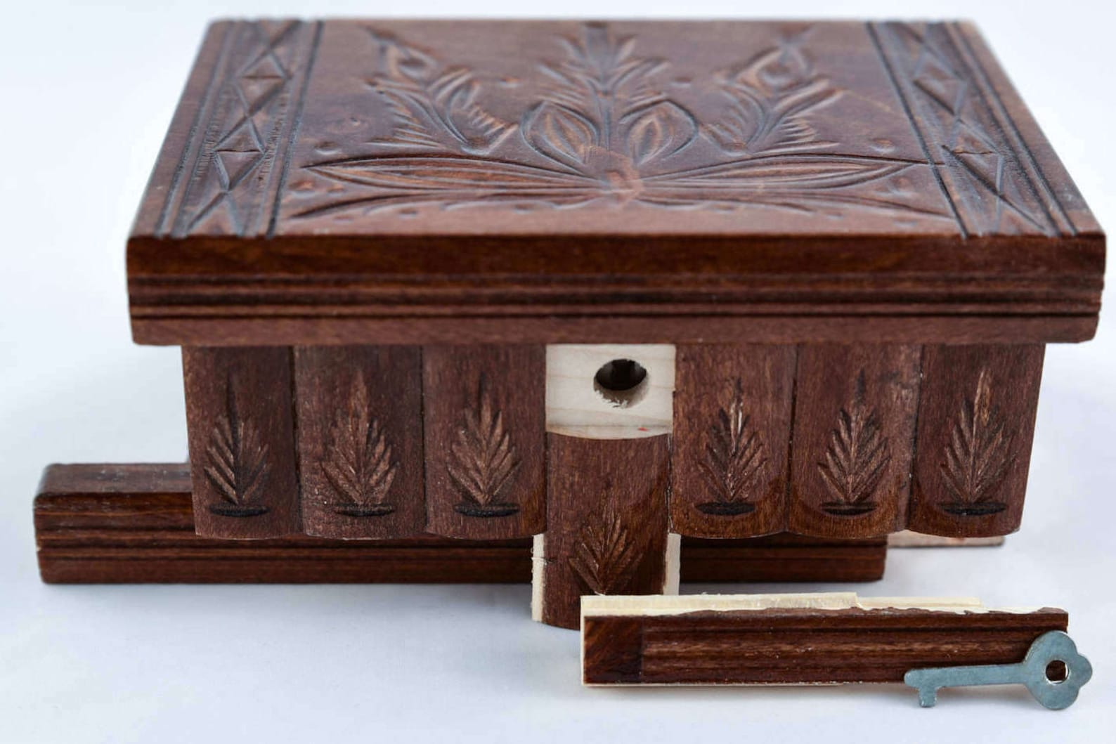 Trick Magic Secret Wooden Compartment Puzzle Box Wood Treasure Drawer ...