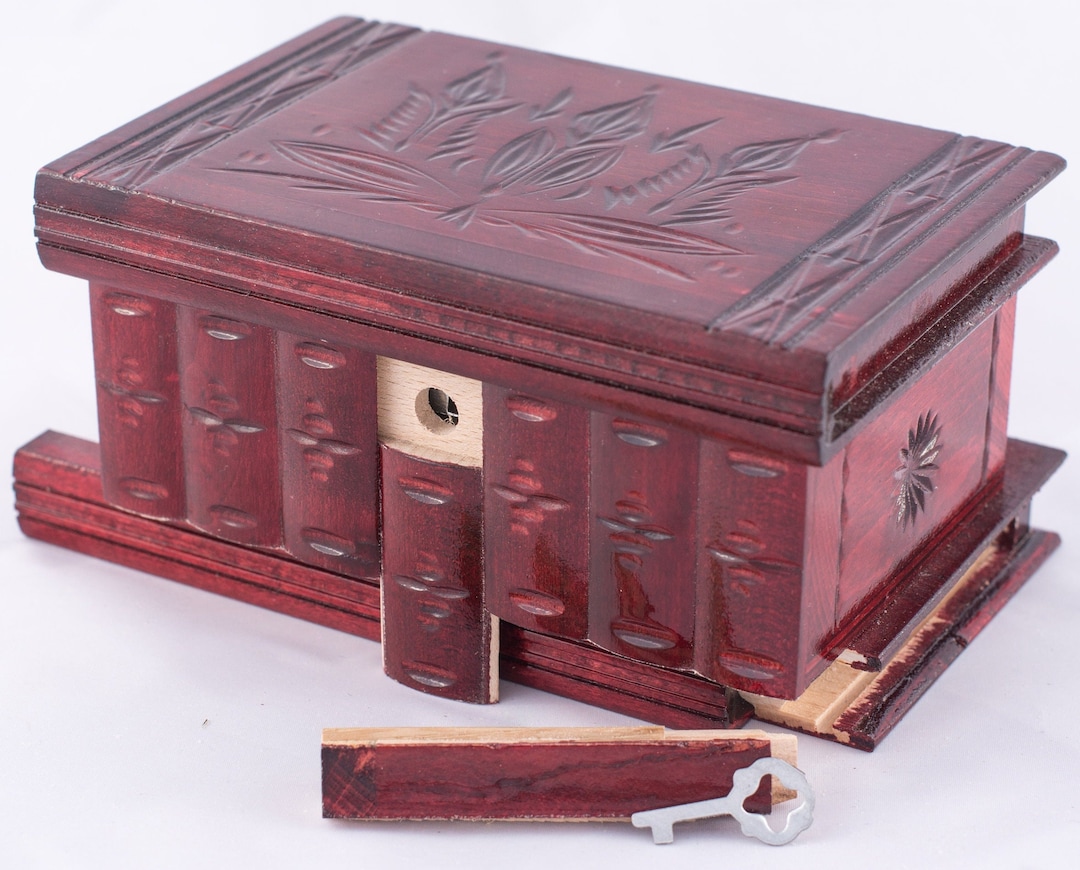 Mystifying Wooden Puzzle Jewelry Box Secret Stash Hideaway - Etsy