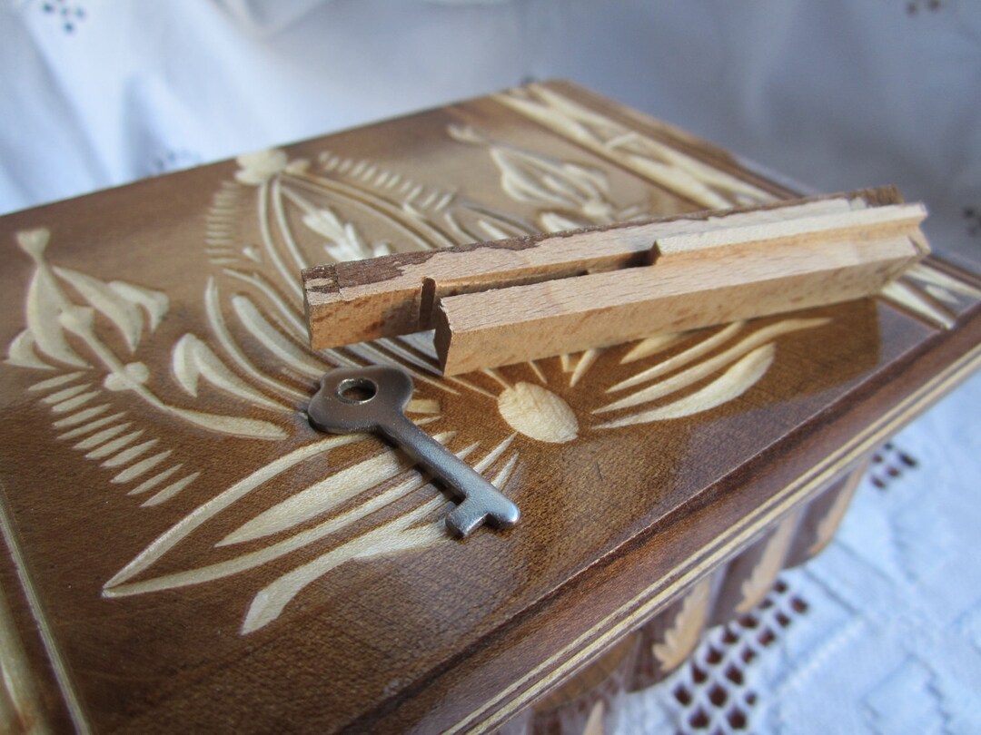 Carved Safekeeper Mirrored Jewelry Box Wood Limited Edition Brown - Etsy