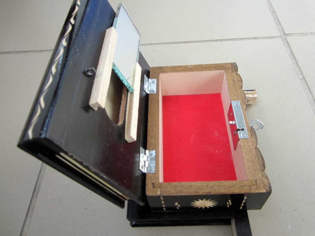 Concealed Opening Wooden Puzzle Trick Locking Box black - Etsy