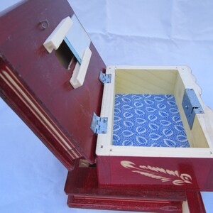 Vintage Wooden Puzzle Toy Lock Box W/ Secret Compartment Handmade ...