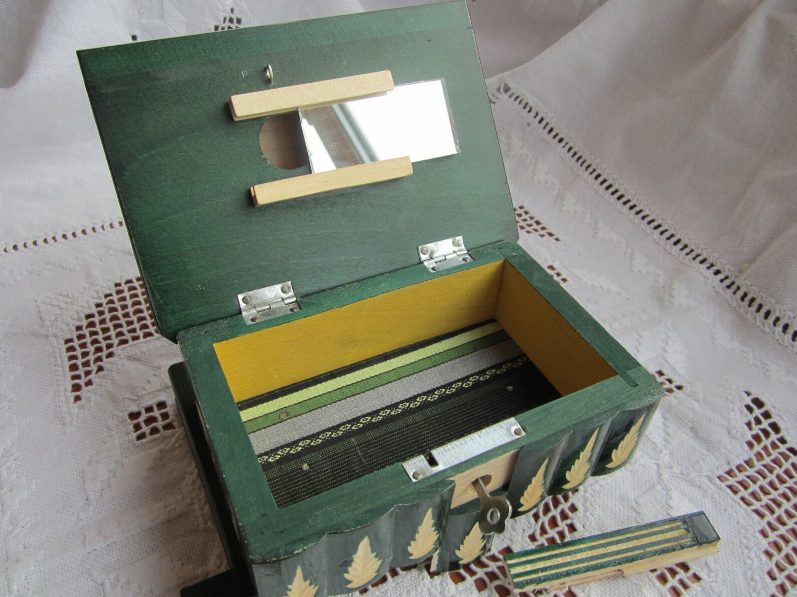 Wooden Puzzle Box With Hidden Compartment Mirror Key and Lock - Etsy