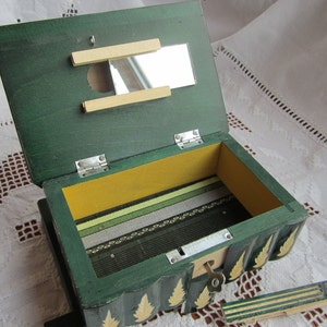 Wooden Puzzle Box With Hidden Compartment Mirror Key and Lock Carved ...